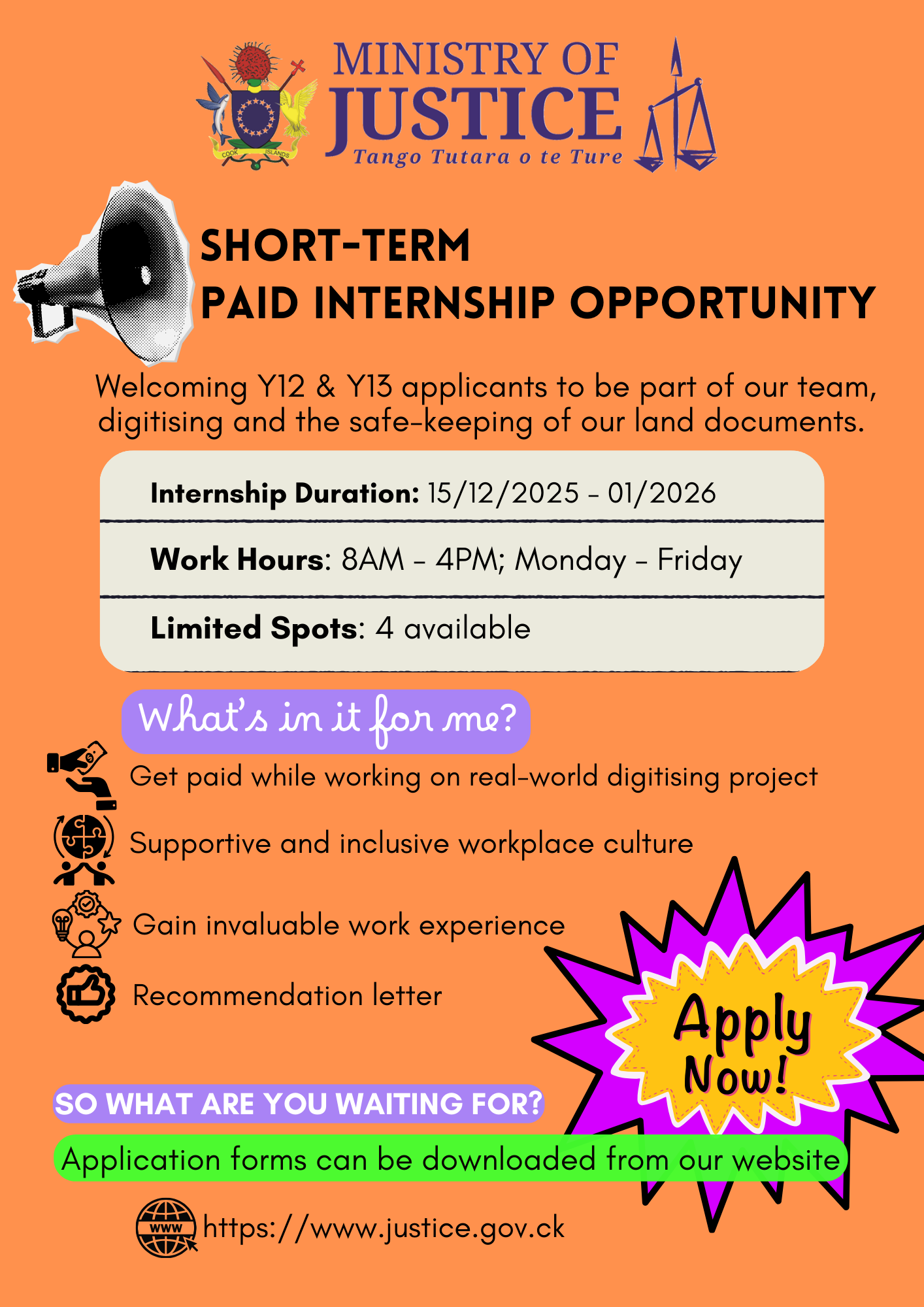 4 – Ministry of Justice, Cook Islands